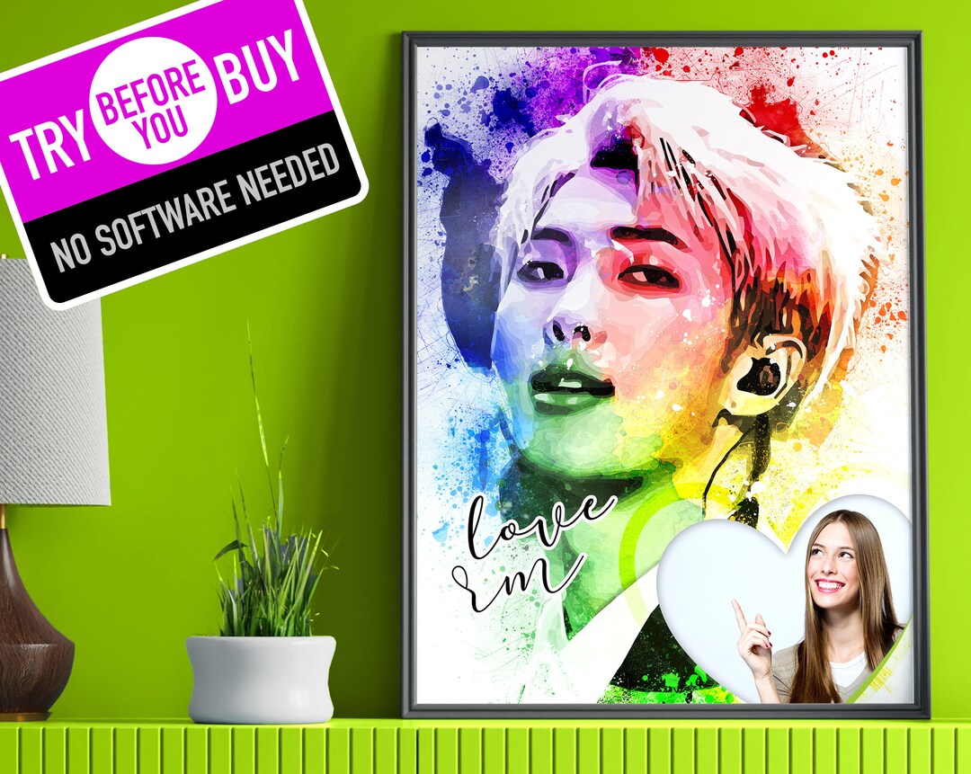 BTS Poster, RM Namjoon, Bts Photocard, Customizable Editable Instant ...