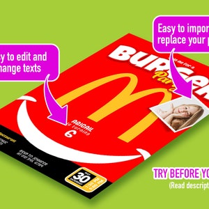 Mcdonald's Birthday Party Invitation - Printable Invite - DIY ...