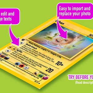 Custom Pokemon Card Template – Personalized Printable Play Card ...