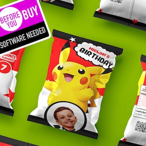 Pokemon Chip Bag Template - Custom DIY Printable Chip or Candy Bag ...