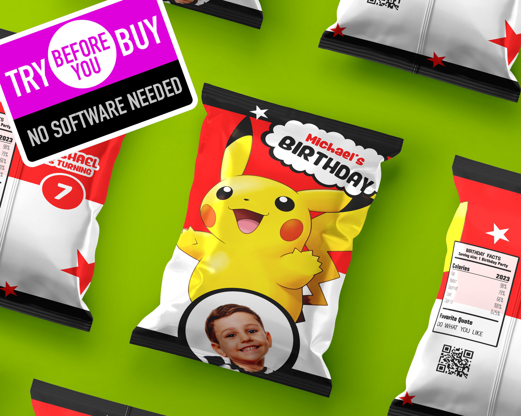 Pokemon Chip Bag Template - Custom DIY Printable Chip or Candy Bag ...