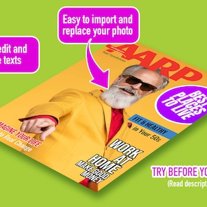 DIY AARP Magazine Cover, Sign, Birthday Cover, Grandfather's ...