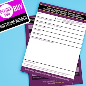 Church Souvenir Book Ad DIY Photo Templates, Editable Congratulations ...