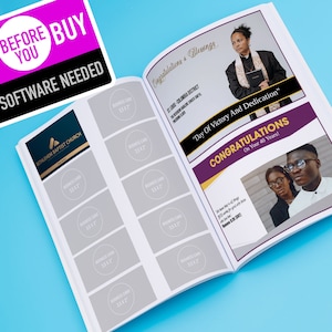 Church Souvenir Book Ad DIY Photo Templates, Editable Congratulations ...