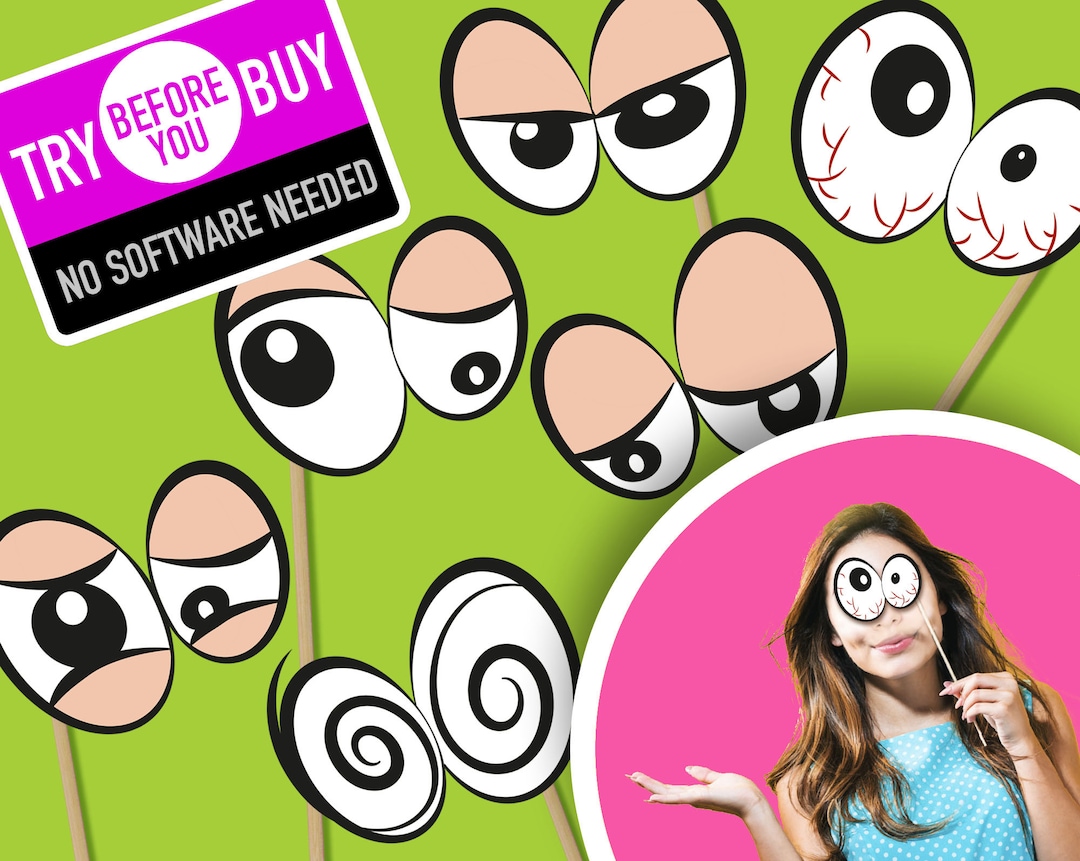 EYES Photo Booth Props, Photobooth Prop Face Expression, Icon Birthday ...