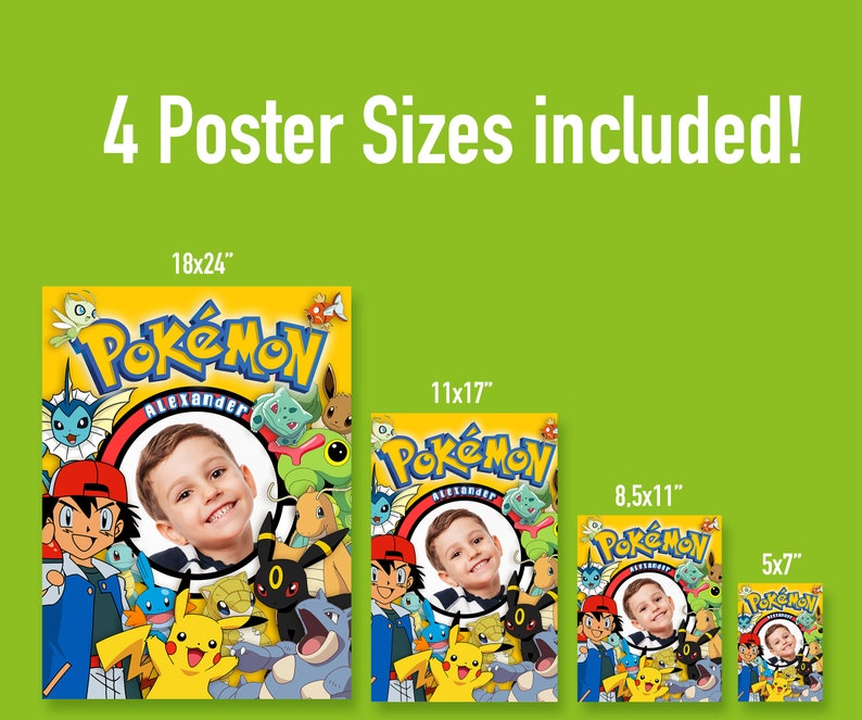 Pokemon POSTER Template, DIY Poster Sign Pokemon Birthday Sign Party ...