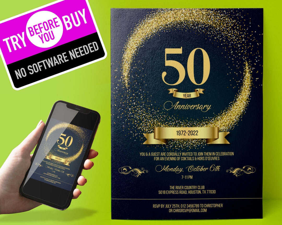 Anniversary Invitations Template, Anniversary Celebration Template ...