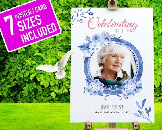 Funeral Memorial Sign Poster Celebration Template Poster | Etsy