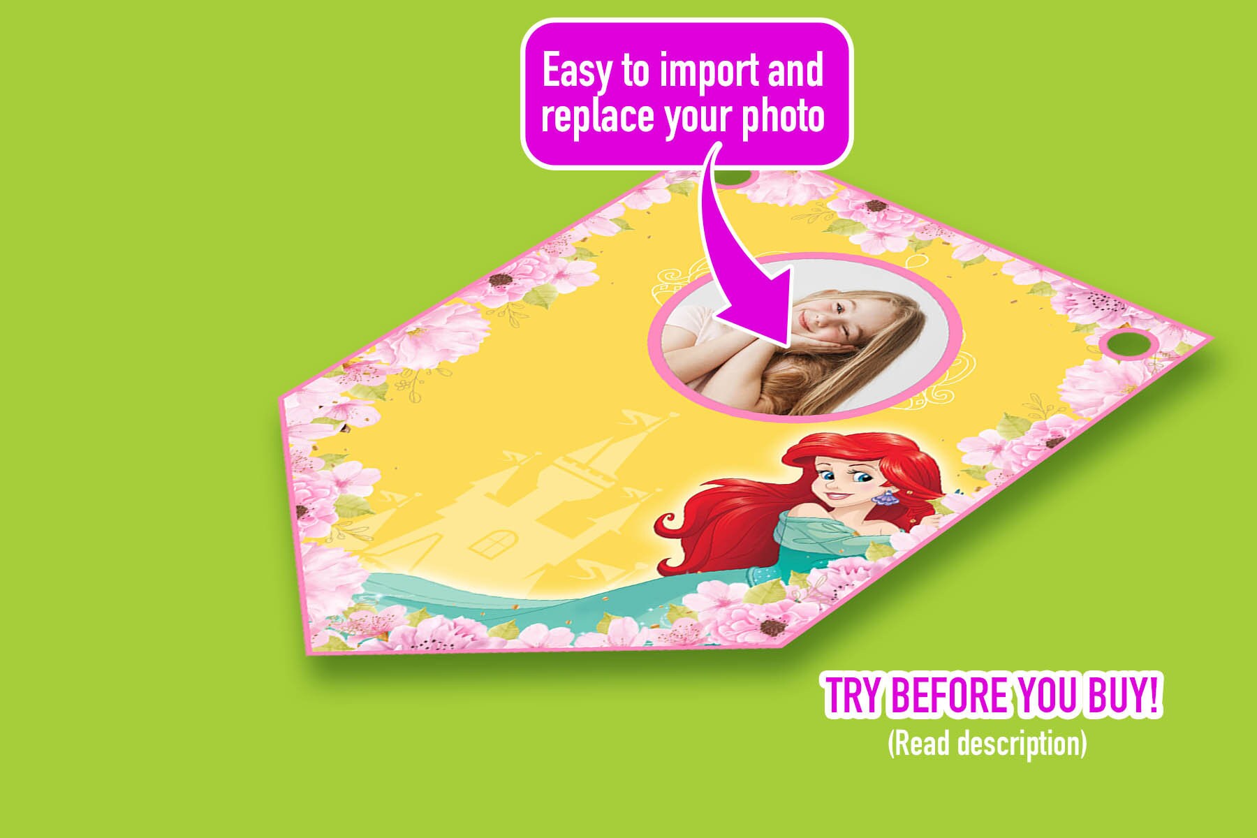 Ariel Birthday Banner, Princess Invitation (digital Download) - Etsy