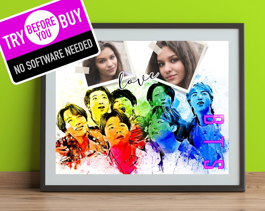 BTS Poster, Custom Photo Bts Photocard, Customizable Editable Instant ...