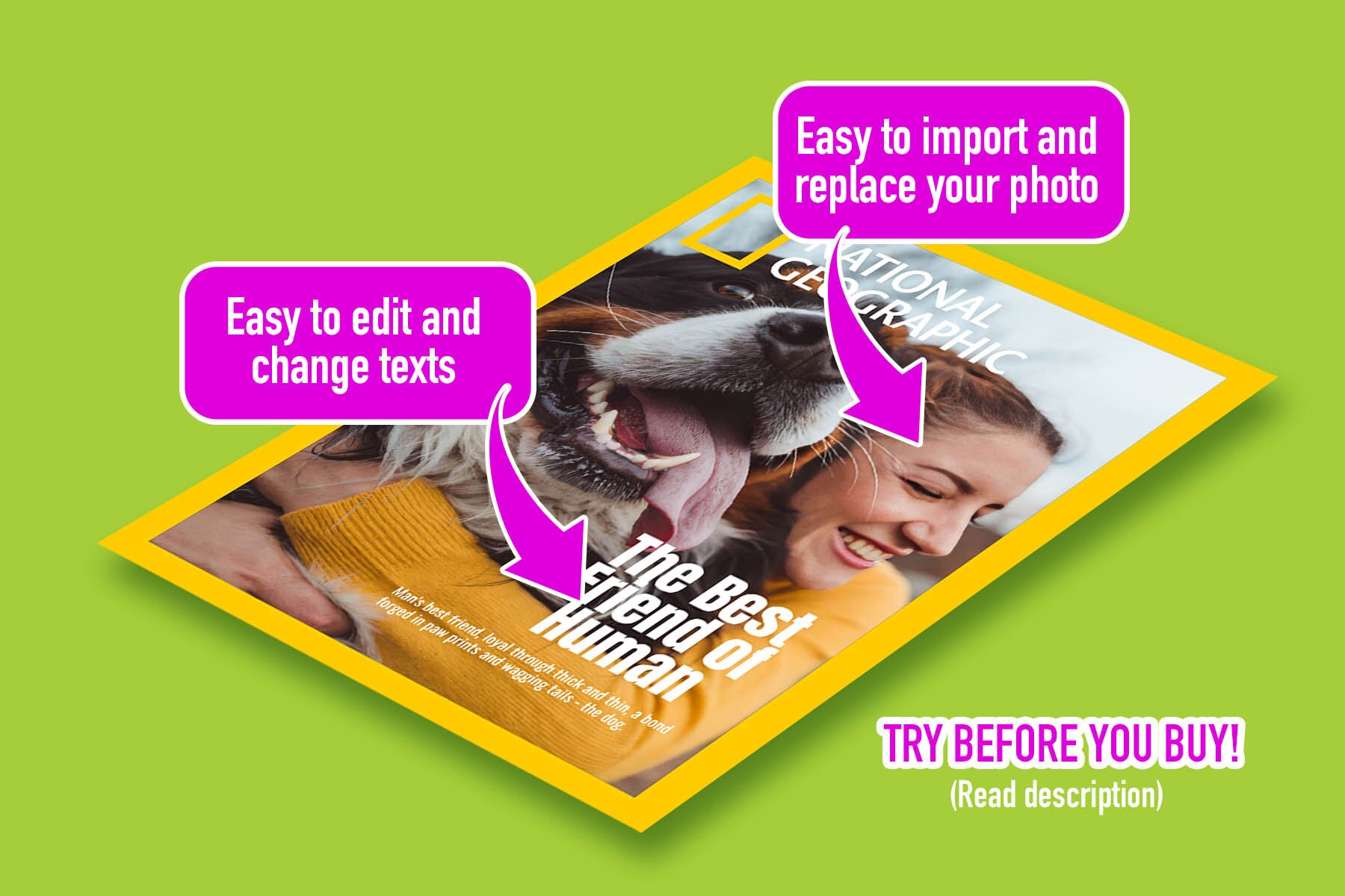 DIY National Geographic Magazine Cover, Personalized Birthday Gift ...