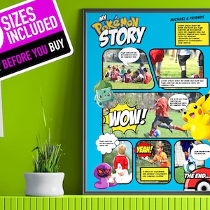 Custom Photo Pokemon Comic Strip – Birthday Poster (digital Download ...