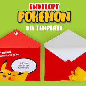 Pokemon DIY Envelope A1 - Digital Template - Instant Download - Etsy