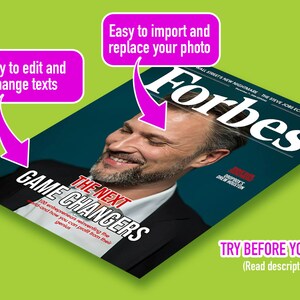 DIY Forbes Magazine Cover, Sign, Birthday Cover, Original Gift, Poster ...
