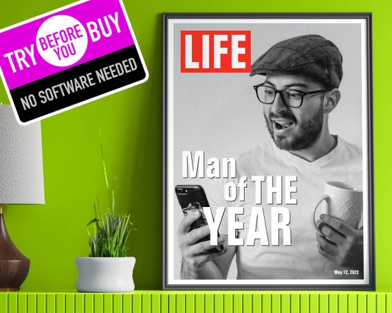 DIY LIFE Magazine Cover Sign Birthday Cover Sign - Etsy