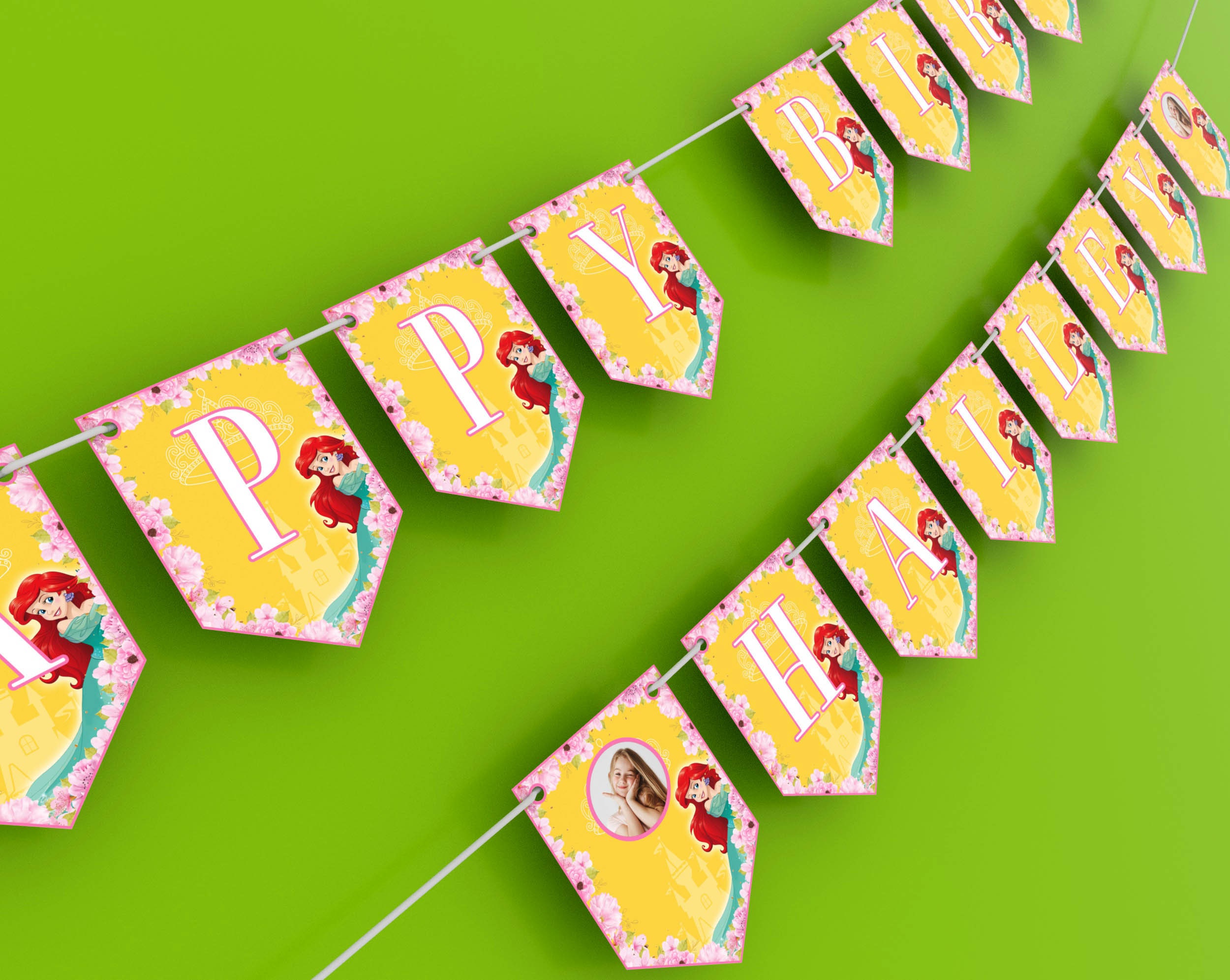 Ariel Birthday Banner, Princess Invitation (digital Download) - Etsy