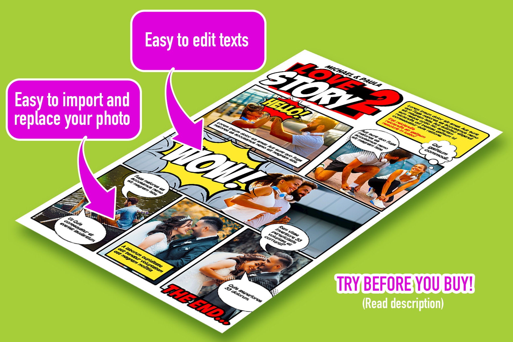 Instant Download Custom Comic Strip Template DIY Storyboard Cartoon ...