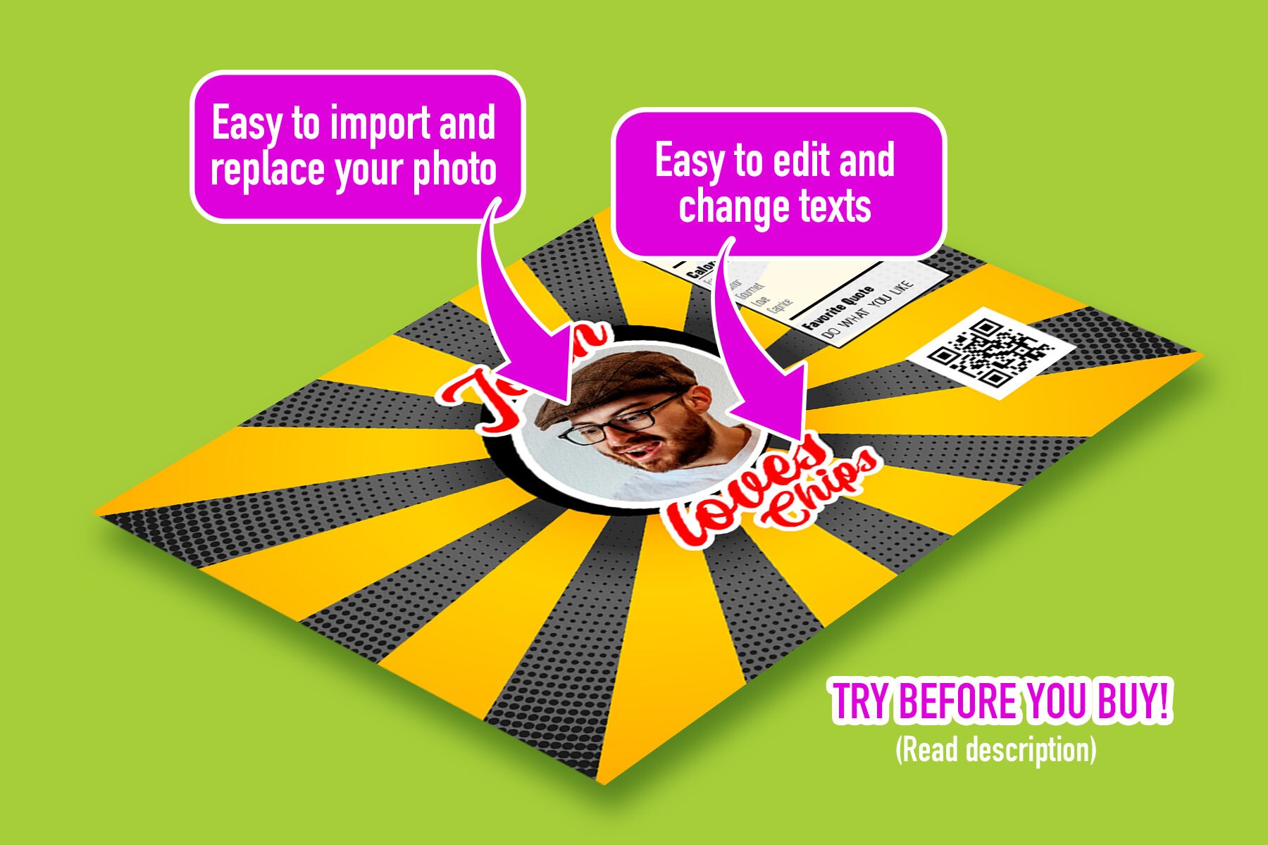 Custom Chip Bag With Personal Photo Template DIY Printable Chip or ...