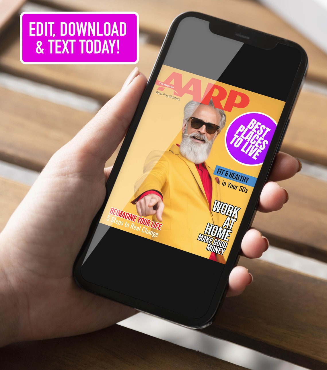 DIY AARP Magazine Cover, Sign, Birthday Cover, Grandfather's ...