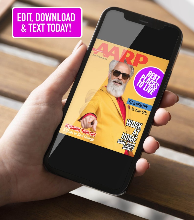 DIY AARP Magazine Cover, Sign, Birthday Cover, Grandfather's ...