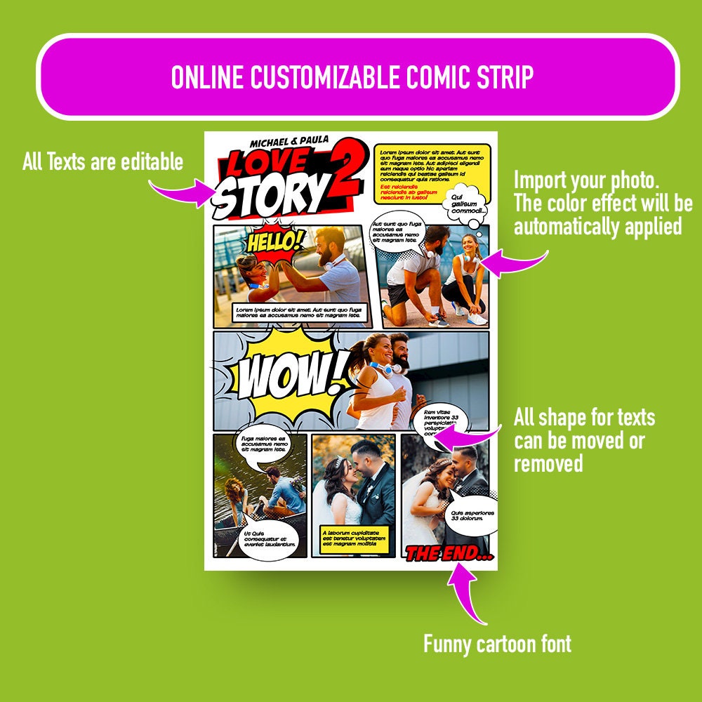 Instant Download Custom Comic Strip Template DIY Storyboard Cartoon ...