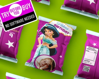 Cinderella Chip Bag Template Custom DIY Printable Chip or Candy Bag ...