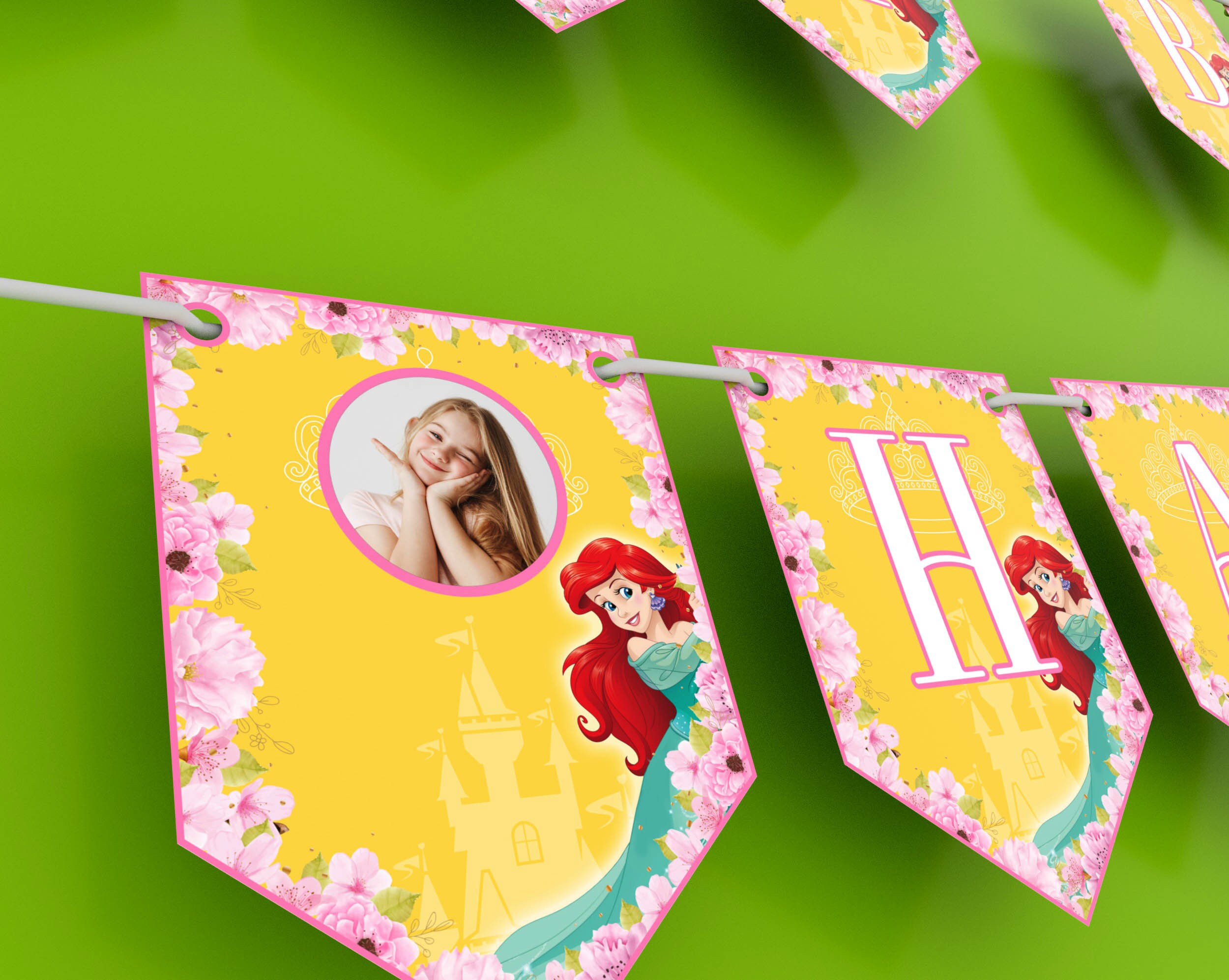 Ariel Birthday Banner Ariel Invitation Princess Birthday - Etsy