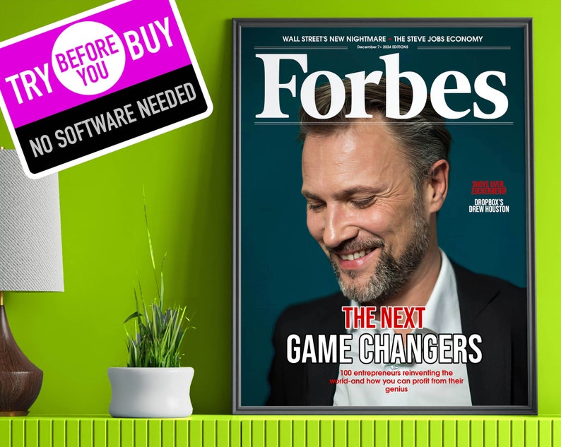 DIY Forbes Magazine Cover, Sign, Birthday Cover, Original Gift, Poster ...