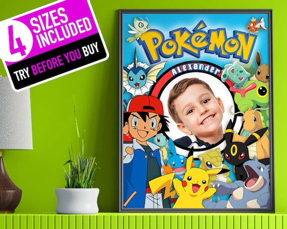 Pokemon POSTER Template DIY Poster Sign Pokemon Birthday Sign - Etsy ...