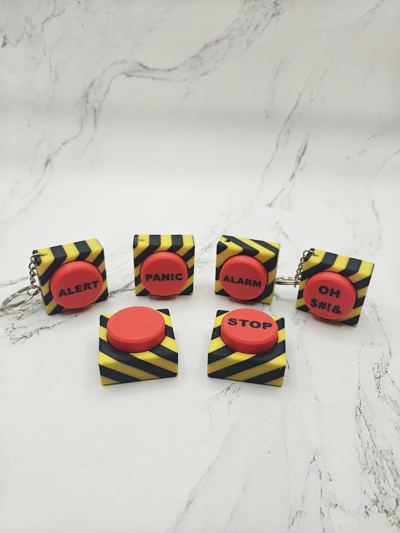 Big Red Panic Button Keychain: Stress Relief Fidget Toy - Etsy