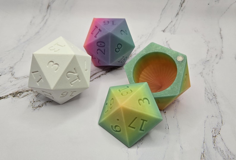 Giant D20 Dice Box With Magnetic Lid, Glow in the Dark Dnd Dice ...