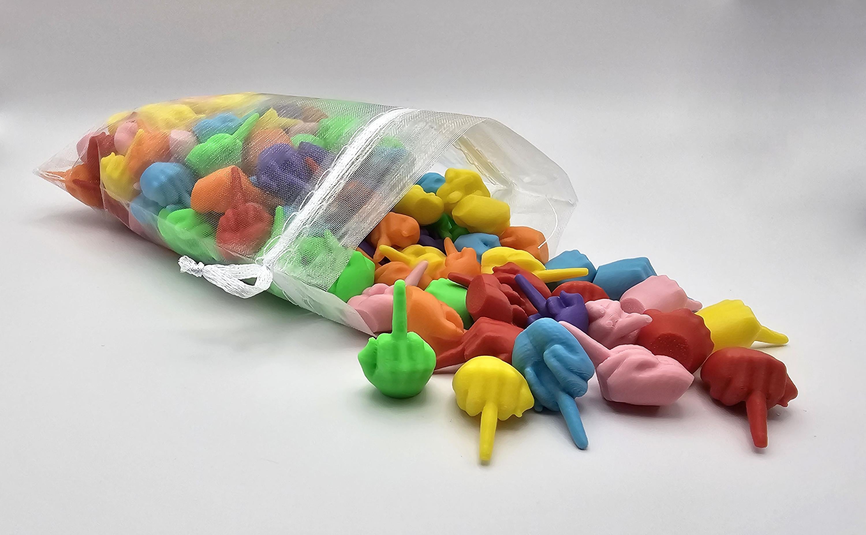 Bag of Middle Finger Figurines – Rainbow PLA Prank Gift - Etsy