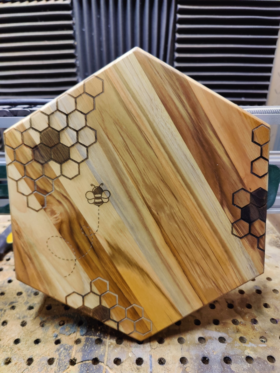 Honeycomb Cutting Board | Bee Serving Board | Housewarming Gift ...