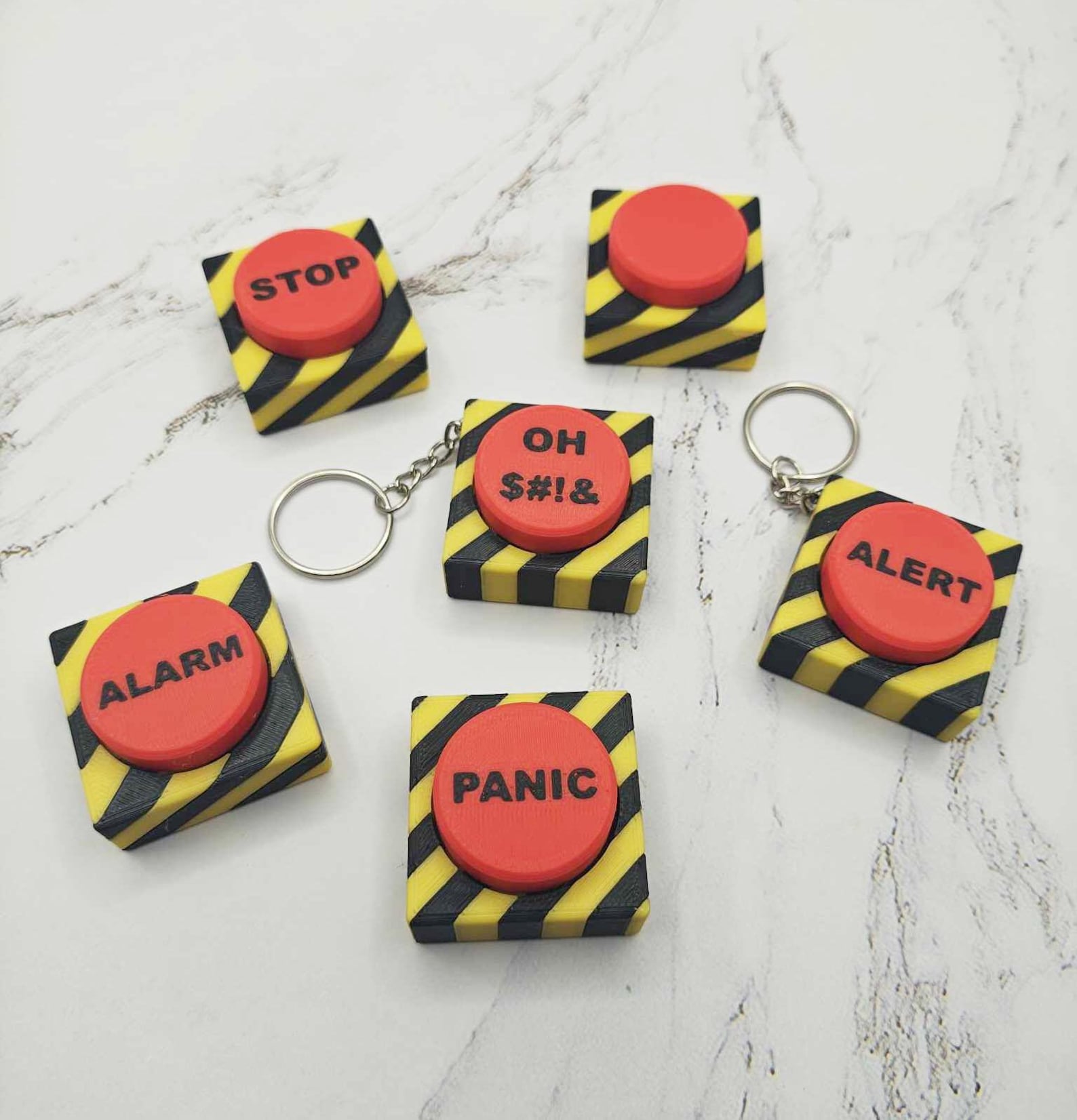 Big Red Panic Button Keychain: Stress Relief Fidget Toy - Etsy