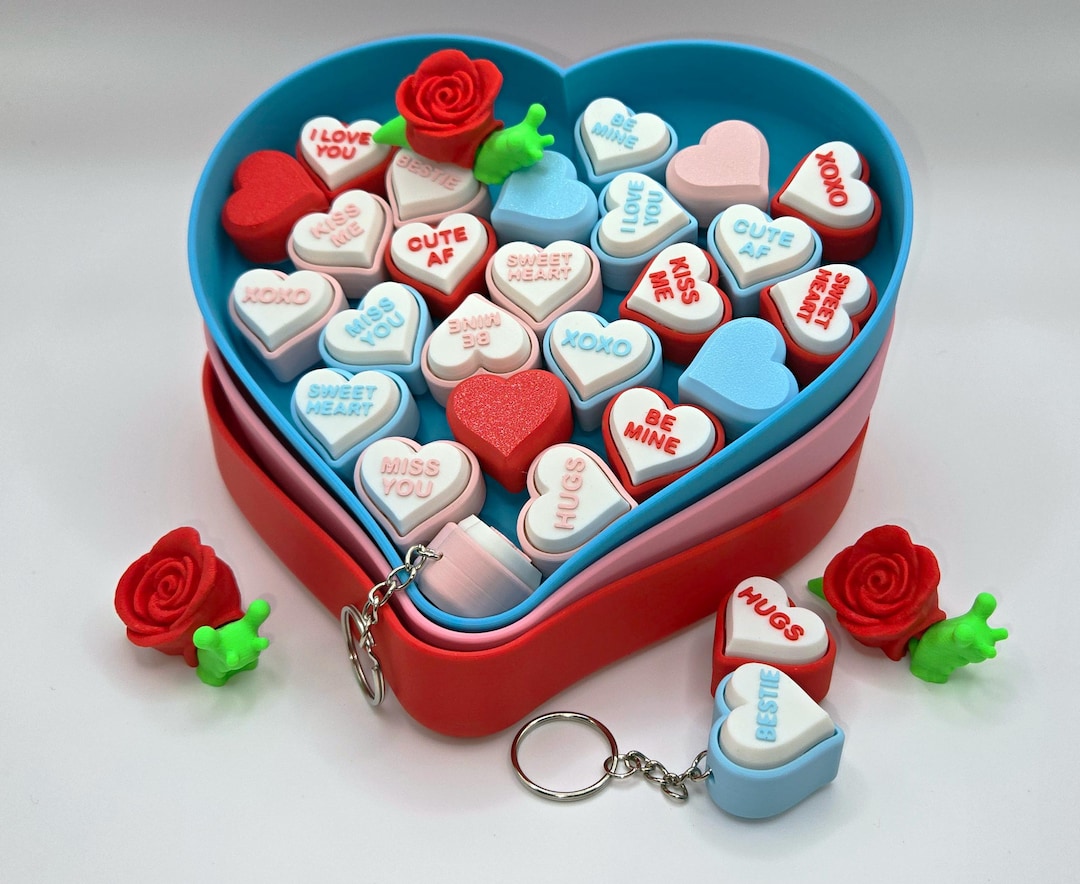 Conversation Heart Fidget Toy: Clicky Sensory Keychain - Valentine's ...