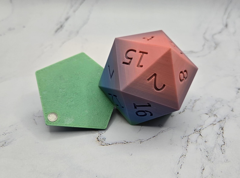 Giant D20 Dice Box With Magnetic Lid, Glow in the Dark Dnd Dice ...