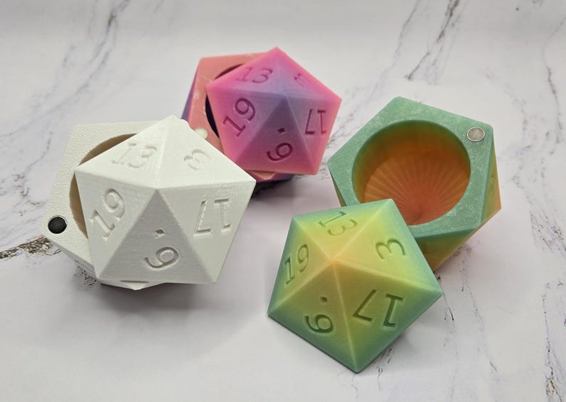 Giant D20 Dice Box With Magnetic Lid, Glow in the Dark Dnd Dice ...