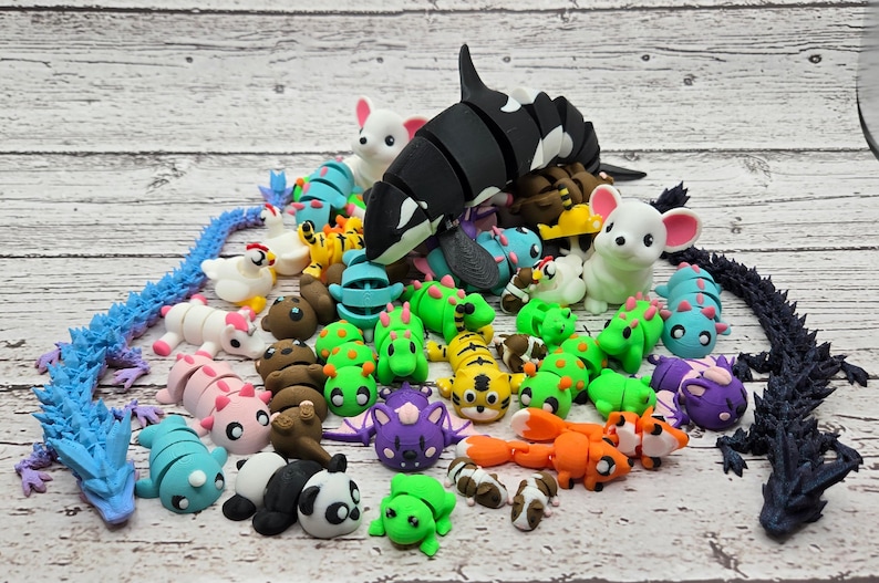 3D Printed Wiggling Animals: Fidget Toys, Articulating Dragons & Pocket ...
