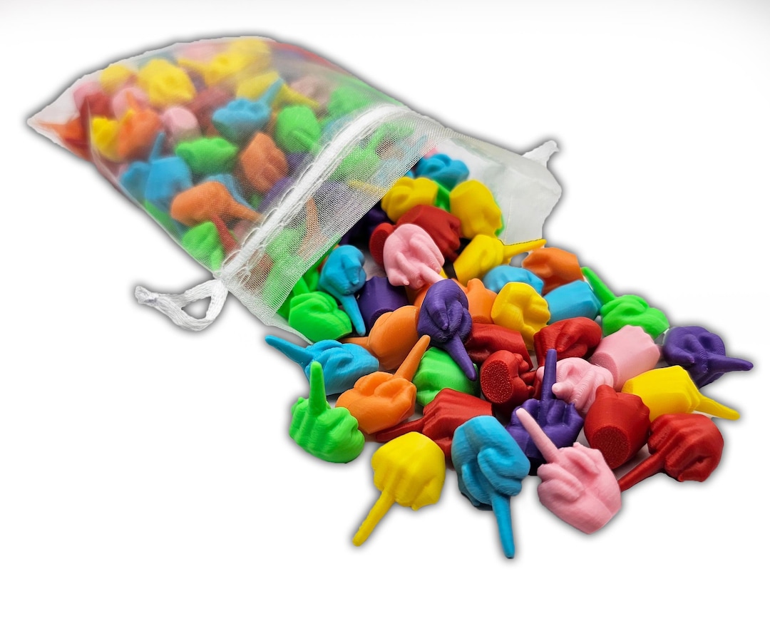 Bag of Middle Finger Figurines – Rainbow PLA Prank Gift - Etsy
