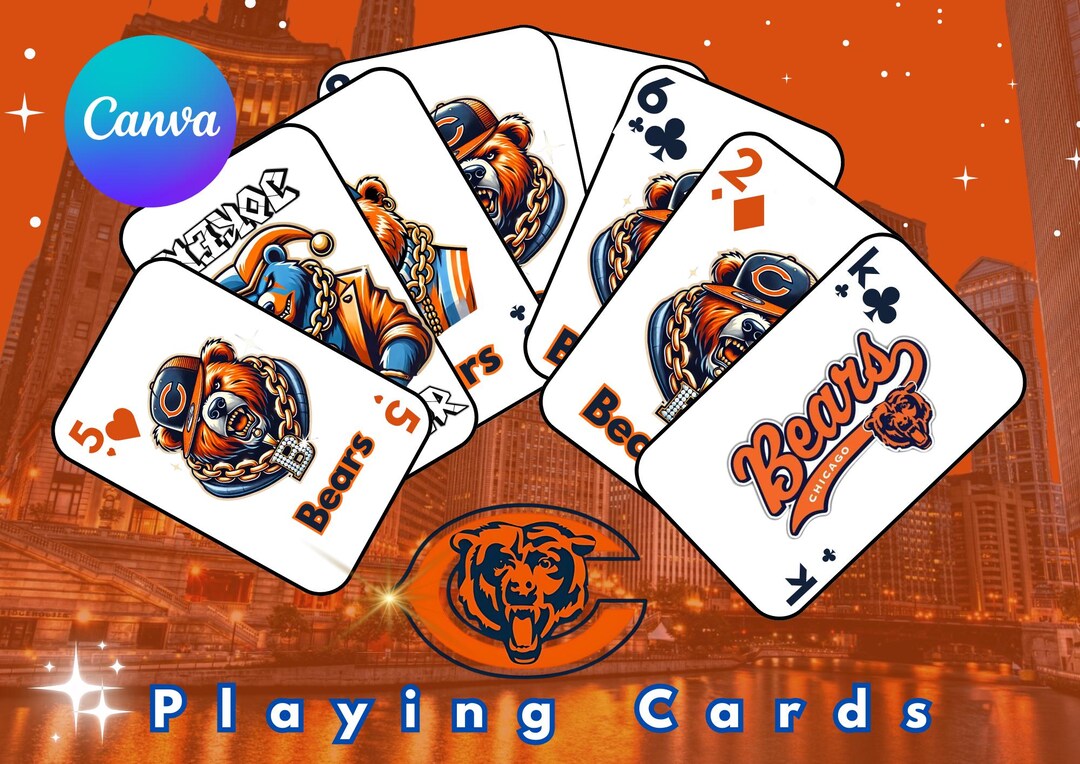 Bears 52 Playing Cards Design | Sublimation-ready | Editable Canva ...