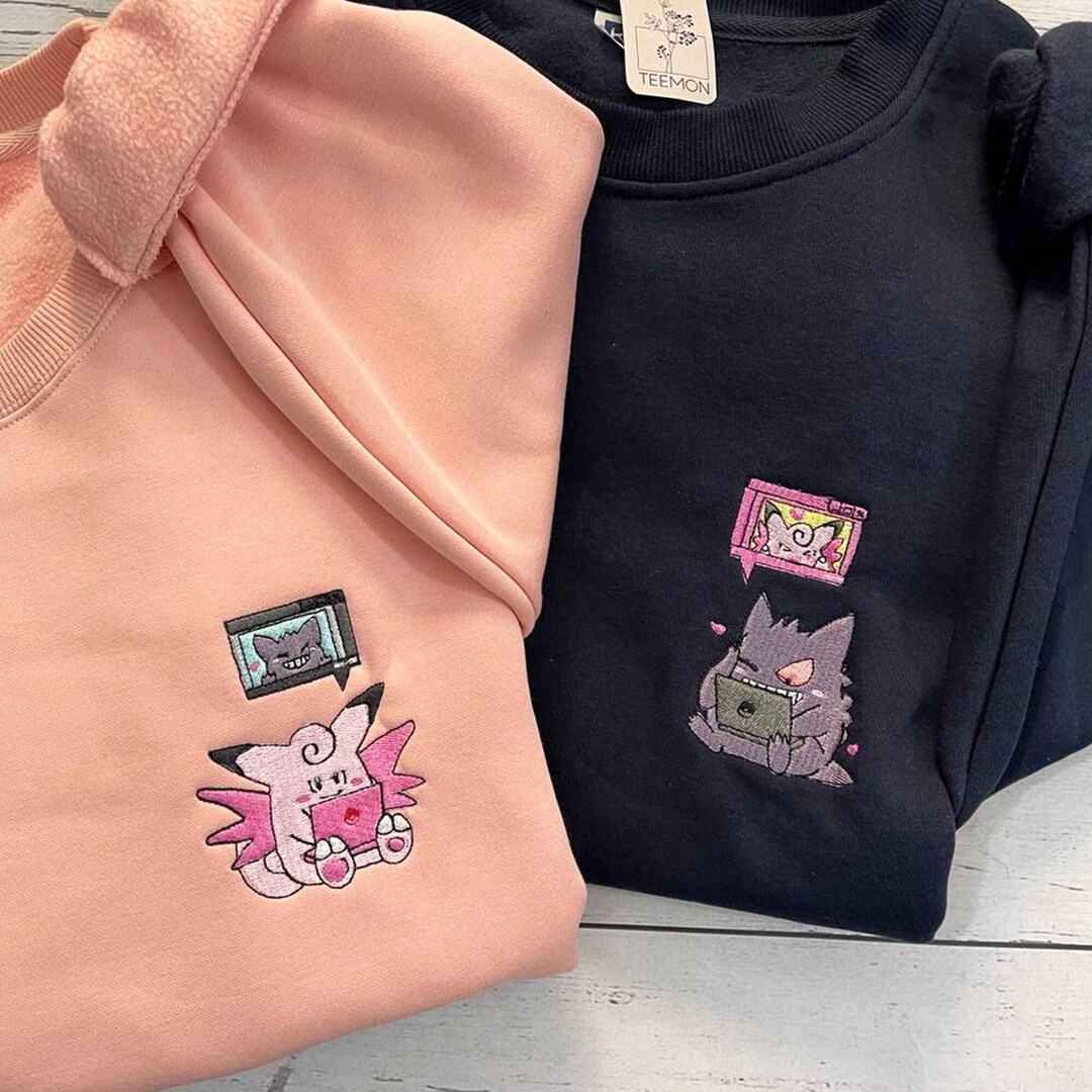 Gengar x Pinky Rat Sudadera Bordada Sudadera Trending Suéter - Etsy México