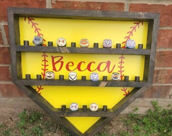Softball Homeplate 55 Ring Display Case Holder - Etsy