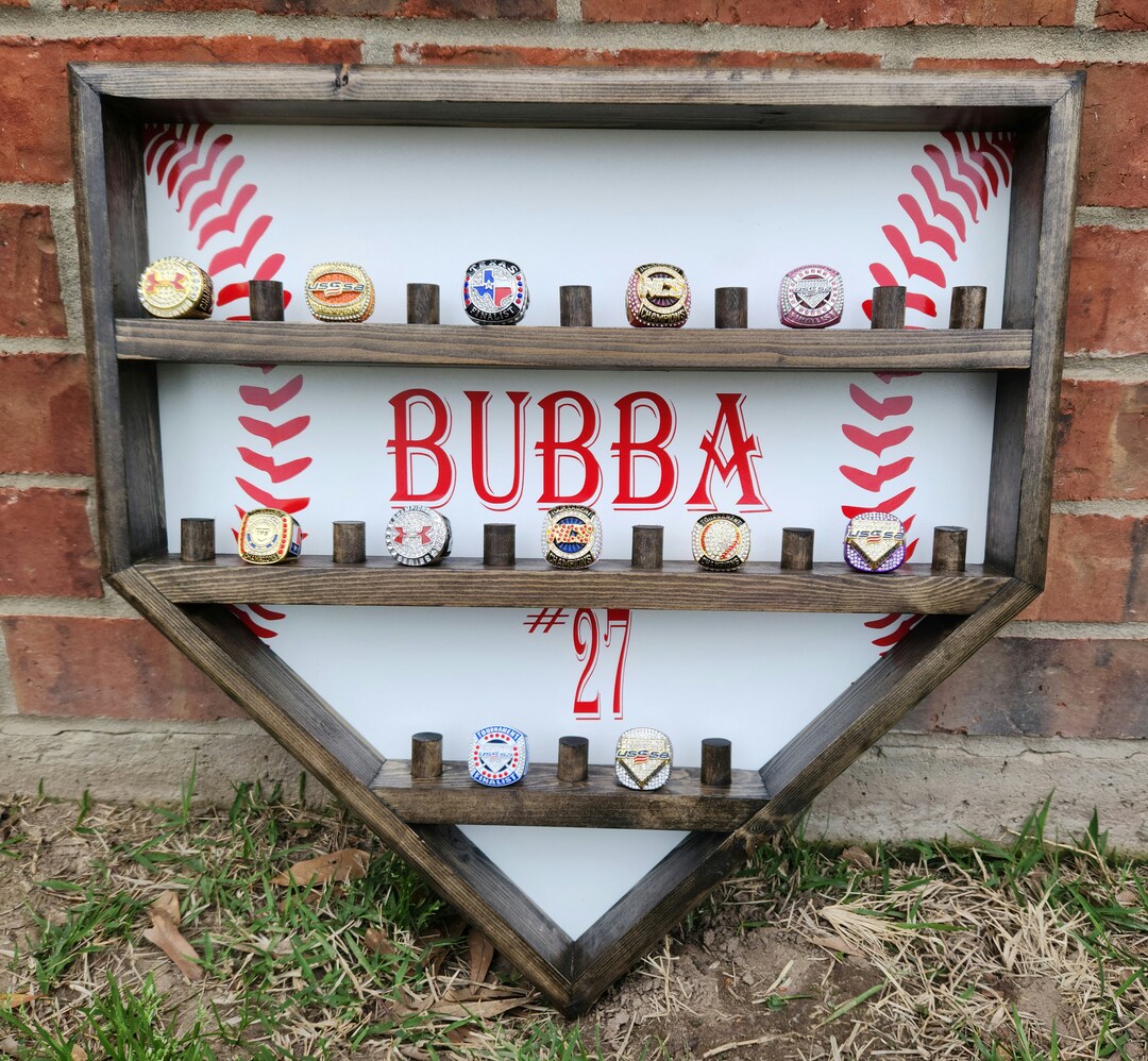 Baseball Ring Display Holder. 27 Rings Personalized - Etsy