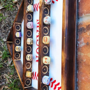 Baseball Ring Holder. Display 27 Rings Personalized Homeplate. Fast ...