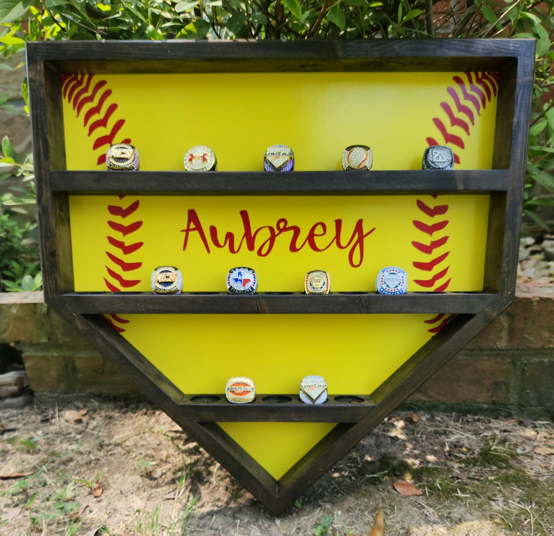 Softball Ring Holder. Display 27 Rings Personalized - Etsy