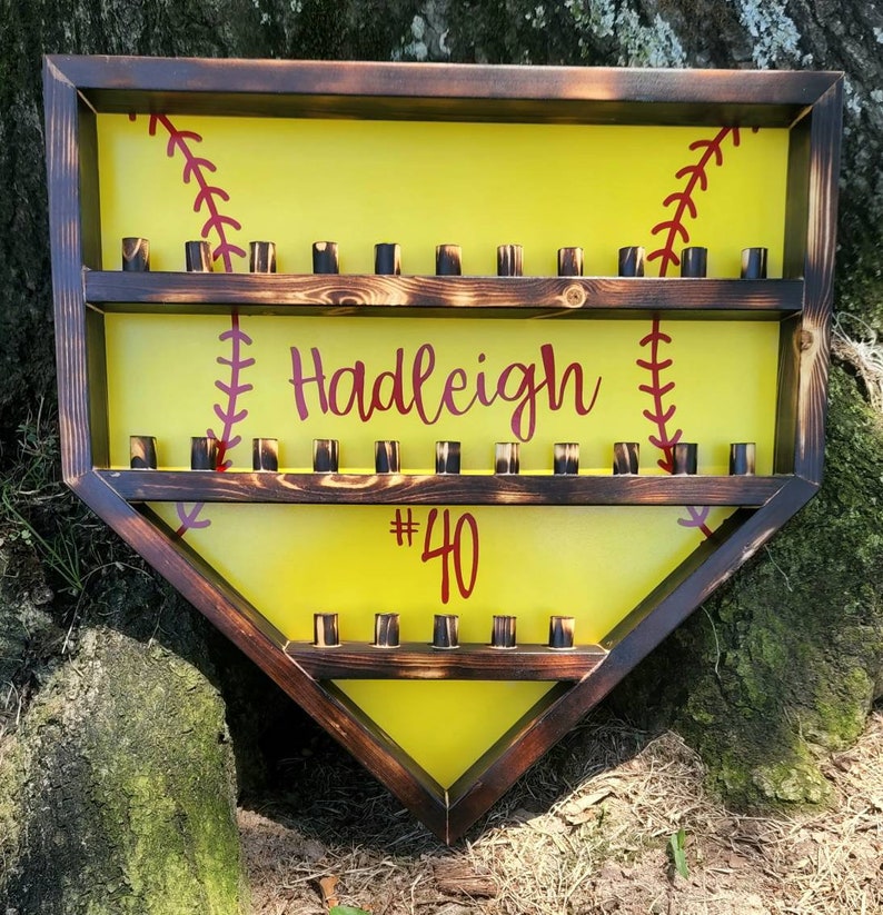 Softball Ring and Medal Ribbon Display Holder - Etsy