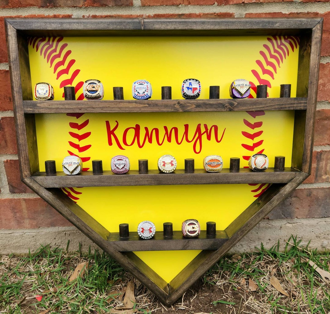 Softball Ring Display Holder! Personalization! - Etsy