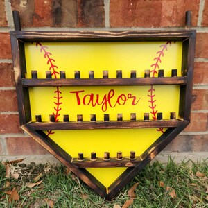 Softball Ring and Medal, Ribbon Display Holder! Personalization! - Etsy
