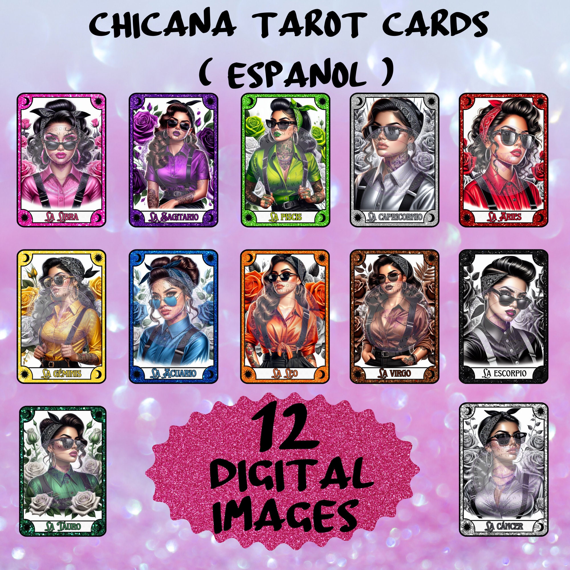 Chicana Zodiac Tarot Cards ( Spanish Version ) Digital Images - Etsy