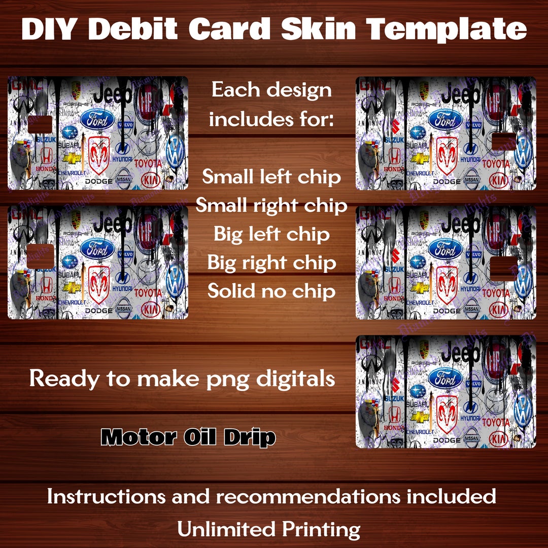Motor Oil Drip Debit Card Skin Template (digital PNG) - Etsy